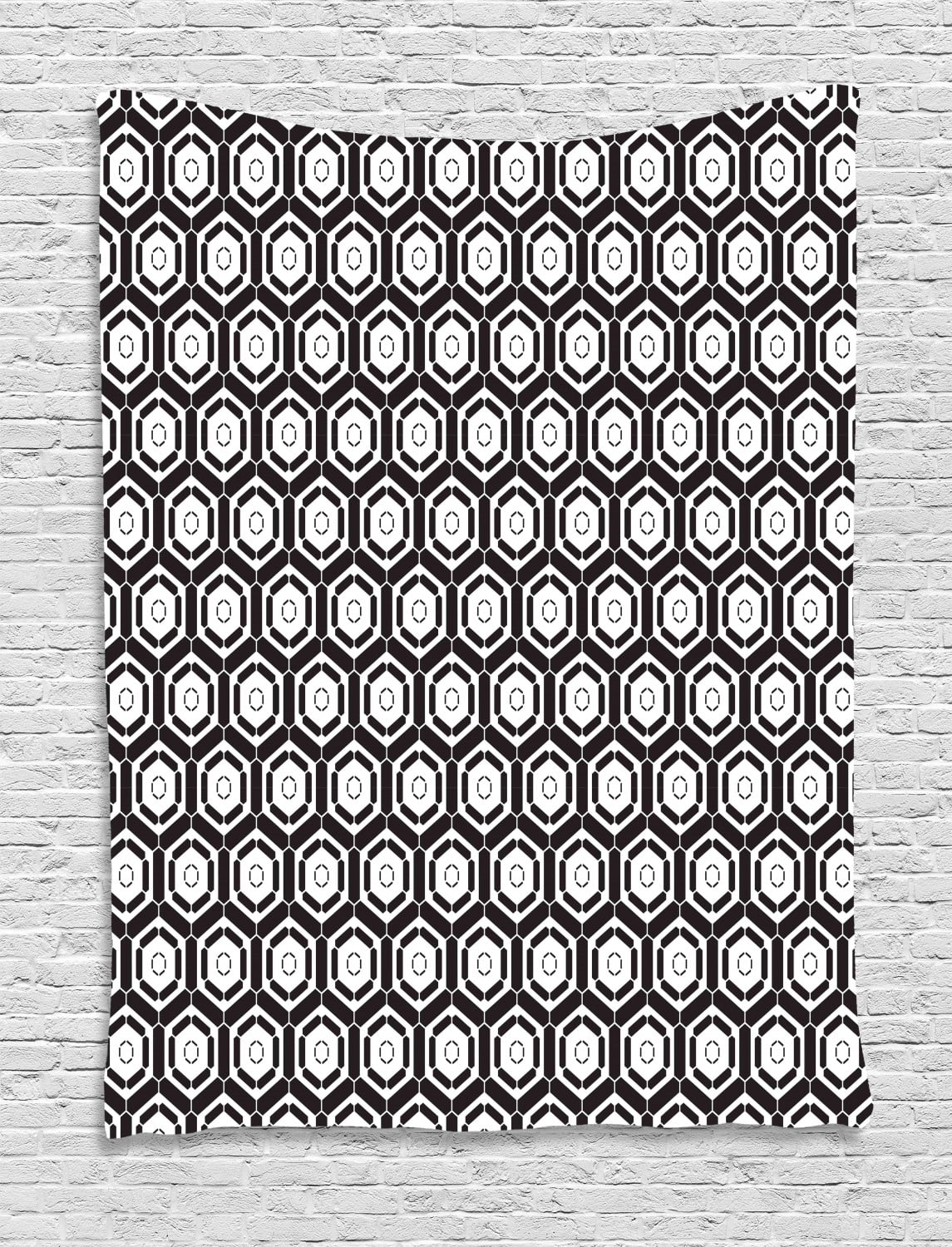 Geometric Tapestry, Monochrome Illustration of Repetitive Futuristic ...