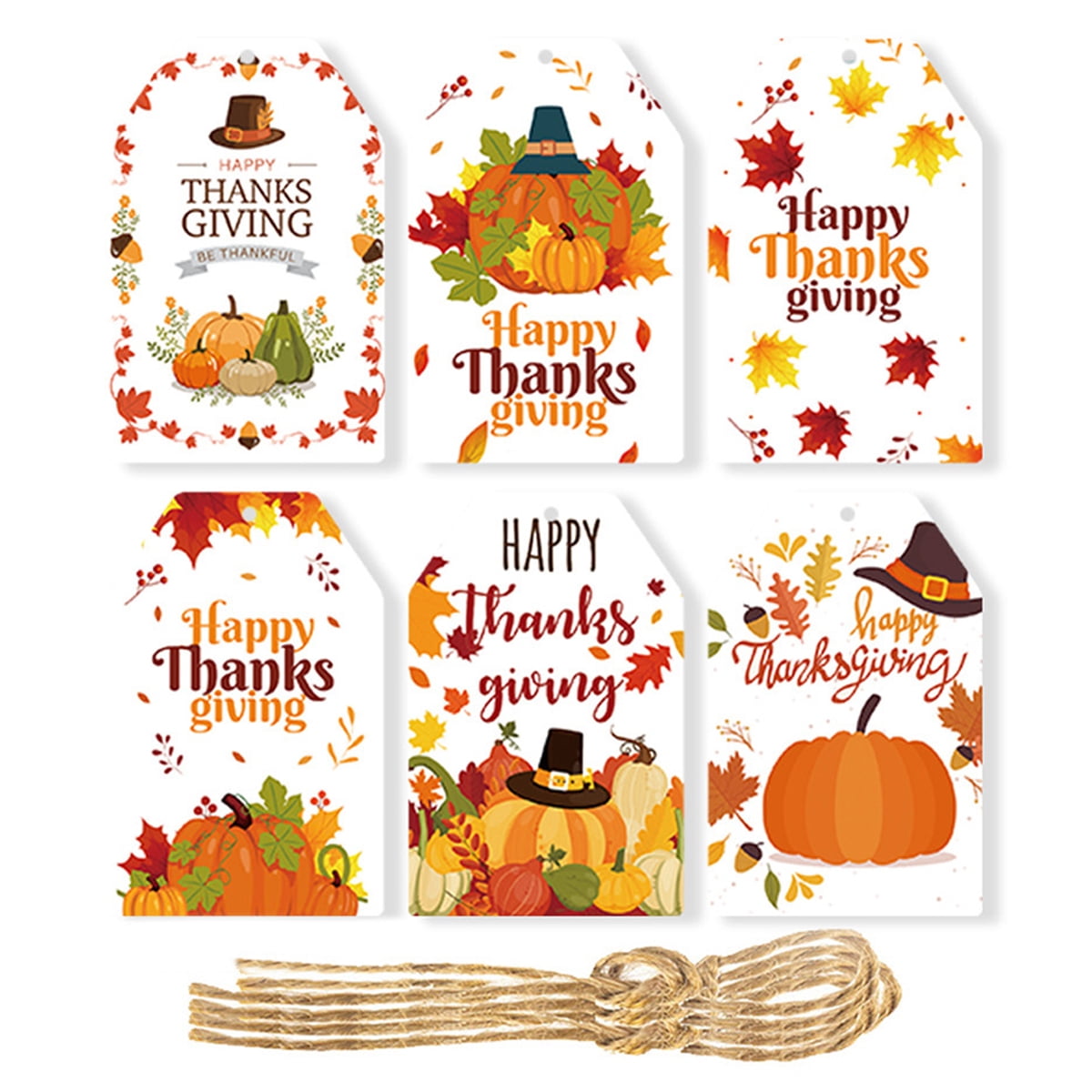 60 etiquetas de regalo de otoño para Acción de Gracias, feliz día de ...