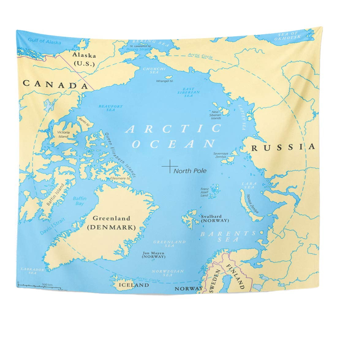 World Map Arctic Ocean