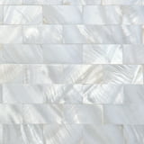 Art3d White Opal Subway Pattern Seamless 12 in. x 12 in. Mother of ...