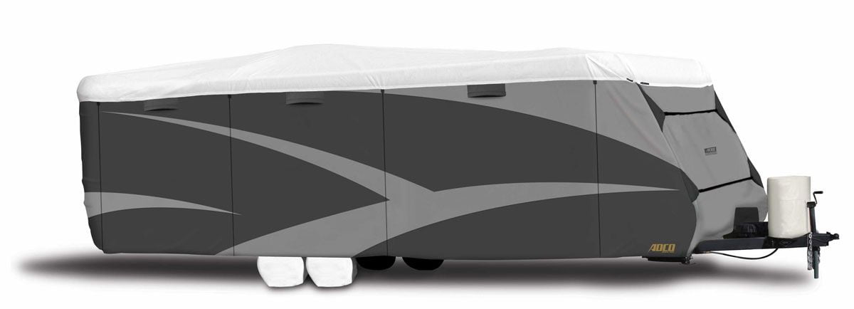 ADCO Travel Trailer Designer Series Tyvek Plus Wind RV Cover, Grey ...