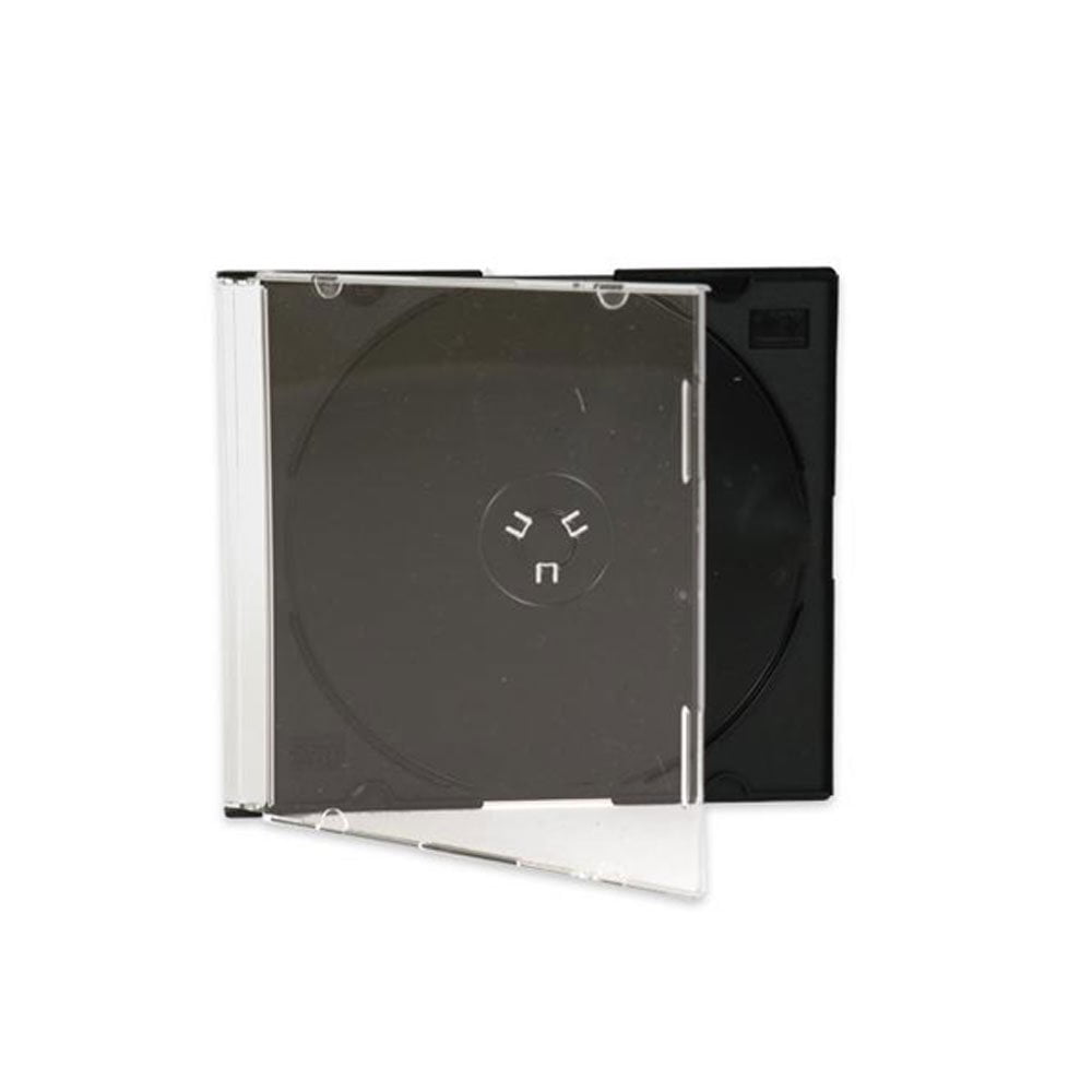 Maxtek Ultra Thin 5.2mm Slim Clear CD Jewel Case with Built In Black ...