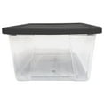 Homz Snaplock 6 Quart Clear Plastic Bins Storage Box With Gray Lid