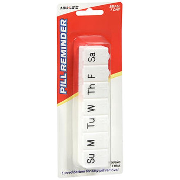 Acu-Life 7 Day Pill Reminder Box, Small - Walmart.com - Walmart.com