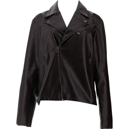 JF J. Ferrar Men's Faux Leather Motorcycle Jacket Black Coffee L NEW ...