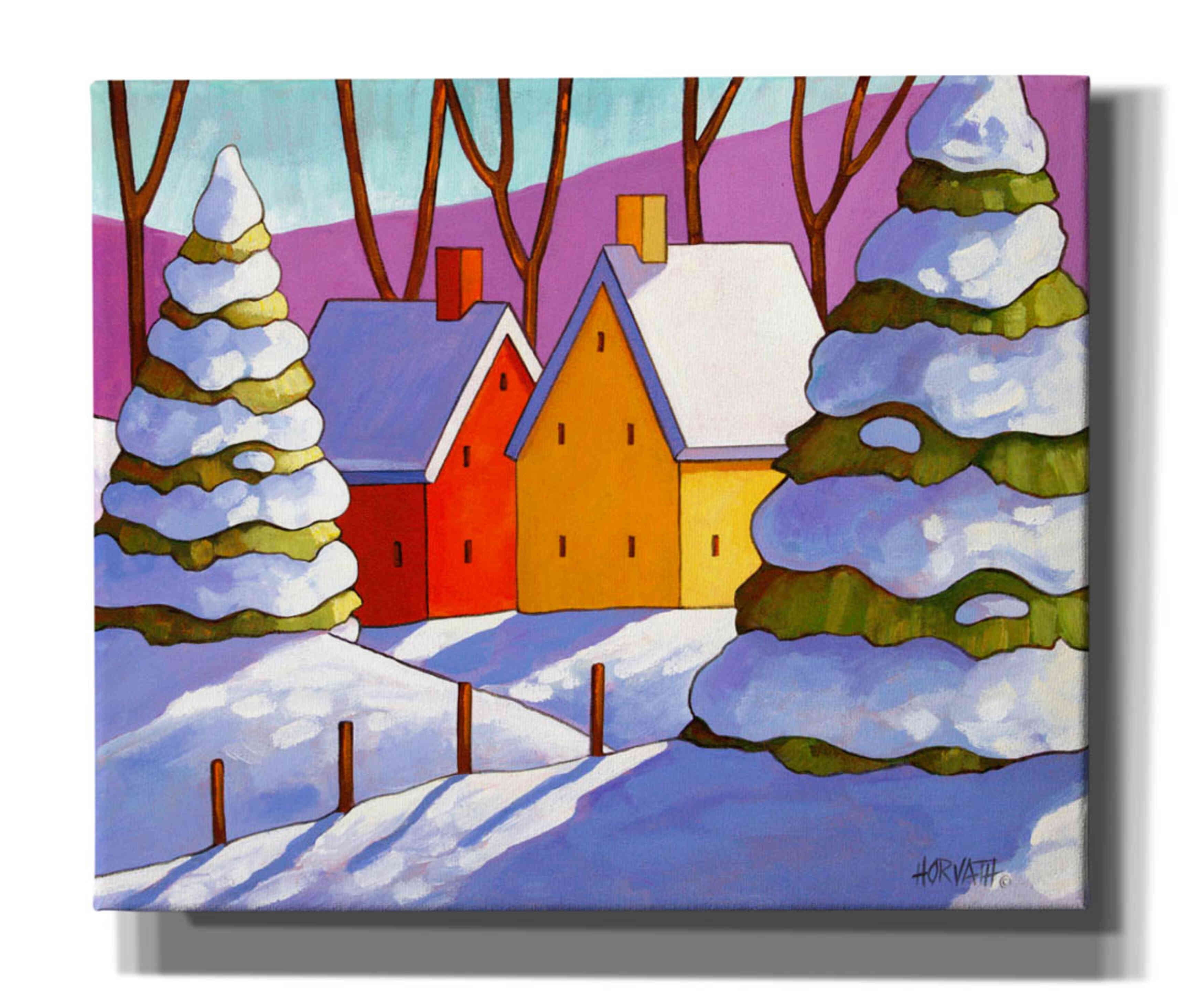 Epic Graffiti 'Snow Houses View' by Cathy Horvath-Buchanan, Canvas Wall ...