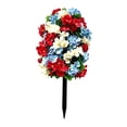 1Pc Independence Day Patriotic Themed Red White Blue Flowers Eucalyptus ...
