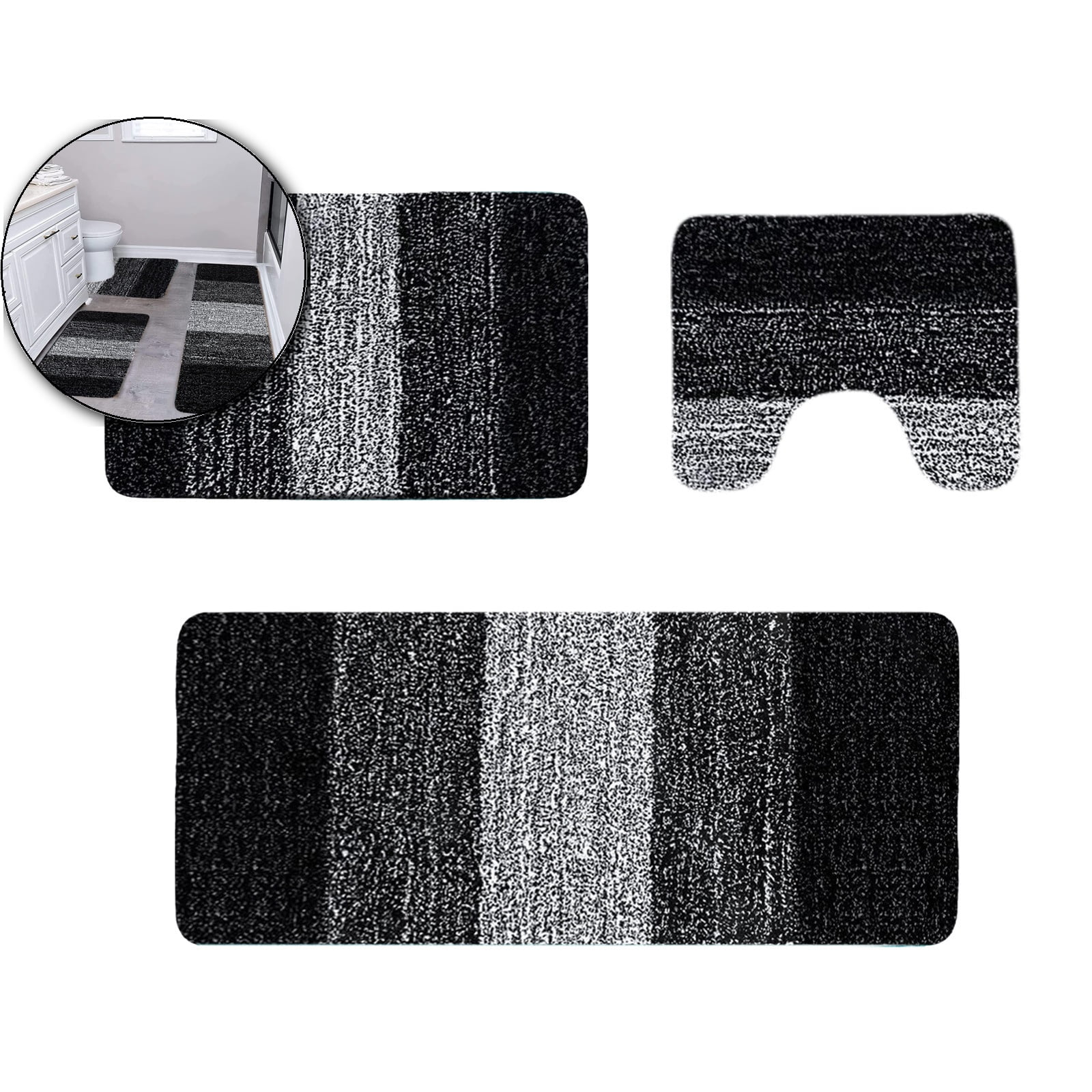Click here for Dvruxg Bath Set 3 Piece Rug  Non Slip Washable  So... prices