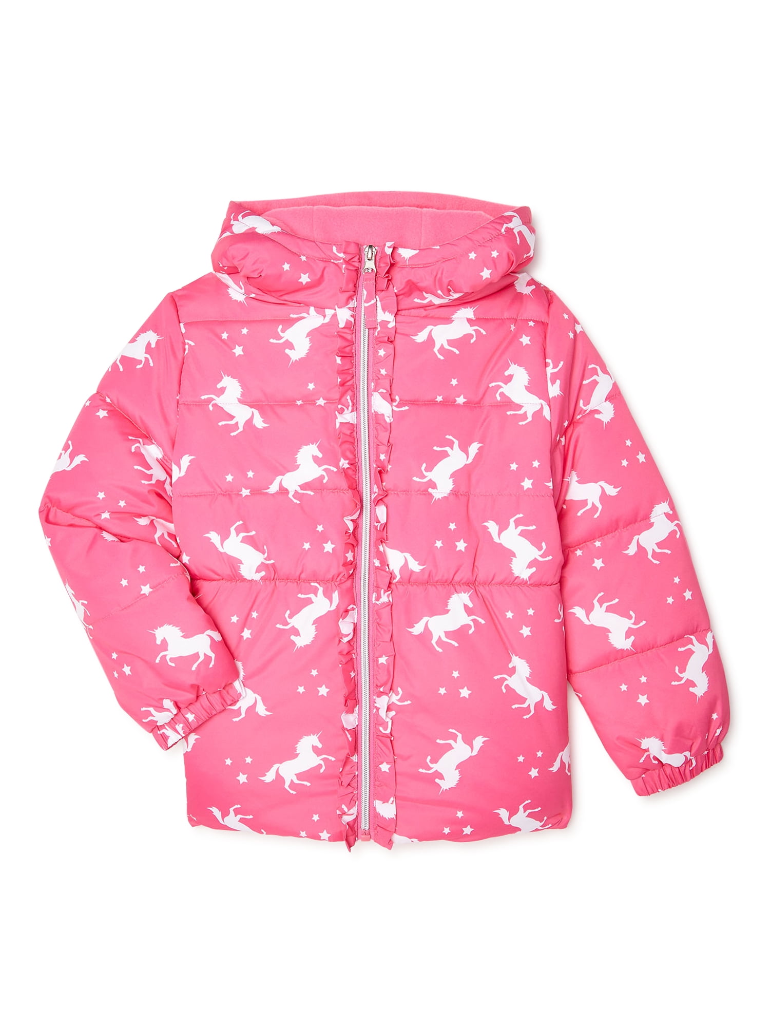 Pink Platinum Girls Unicorn Hooded Puffer Coat, Sizes 4-16 - Walmart.com
