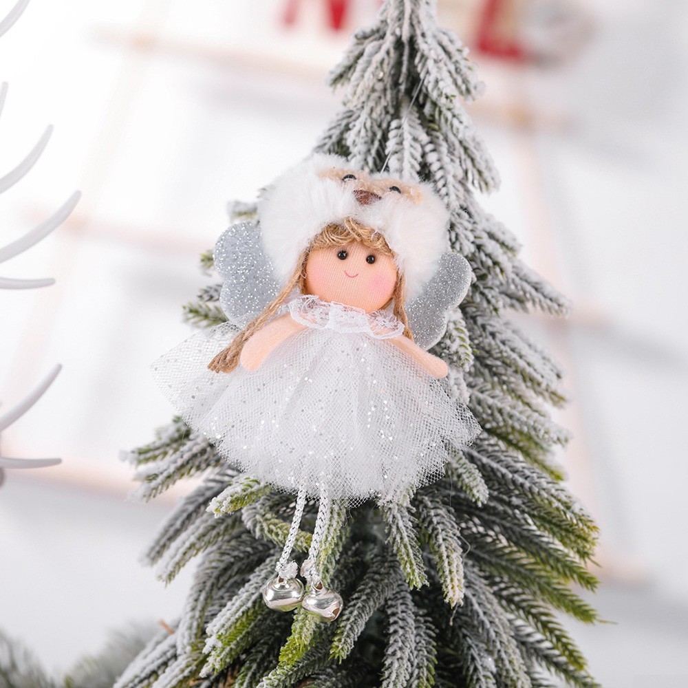 Angel doll and decorated Christmas tree Miniatures Craft Supplies ...