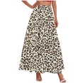AHTJRT Women's Flowy Maxi Skirt Floral Printed Fashion Pleated Tiered A ...