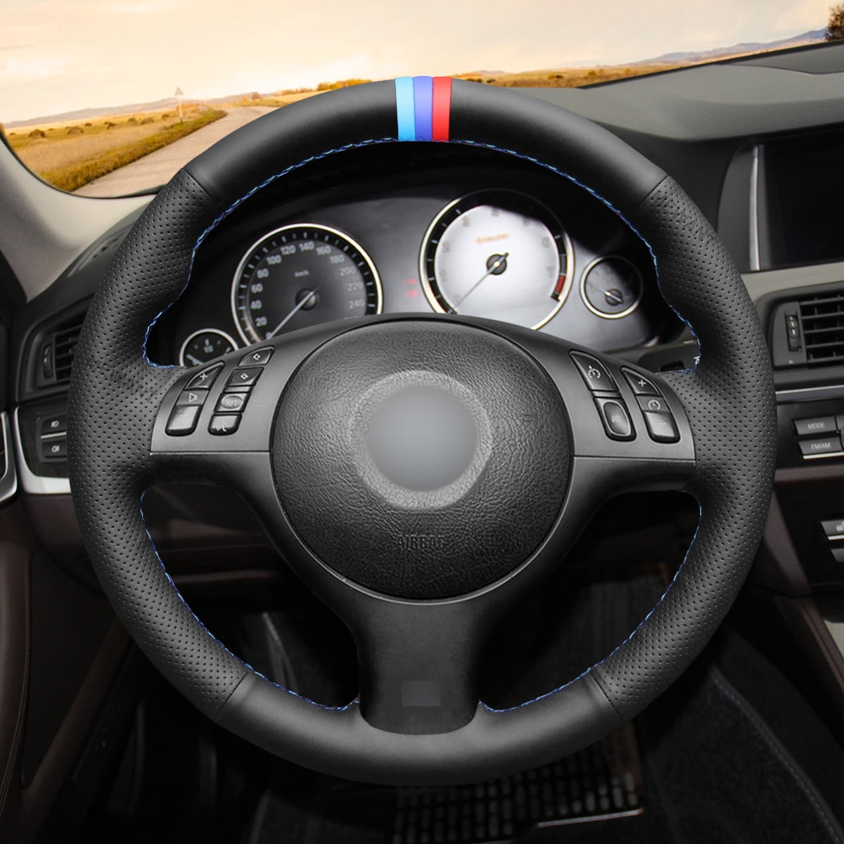 MEWANT Hand Stitch Steering Wheel Cover for BMW M Sport F22 F23 F30 F34 ...