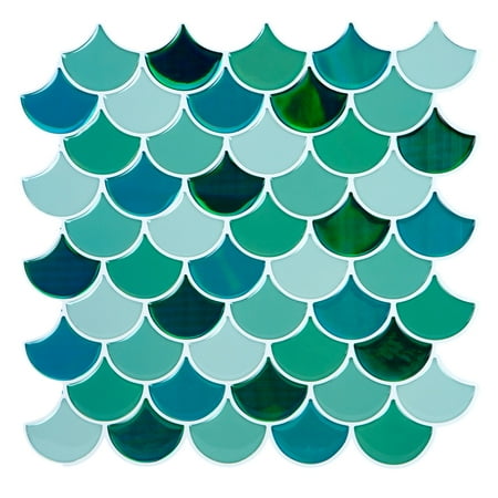 Simplify 4 Pack Scallop Greens Peel And Stick Wall Tile - Greens-10 ...