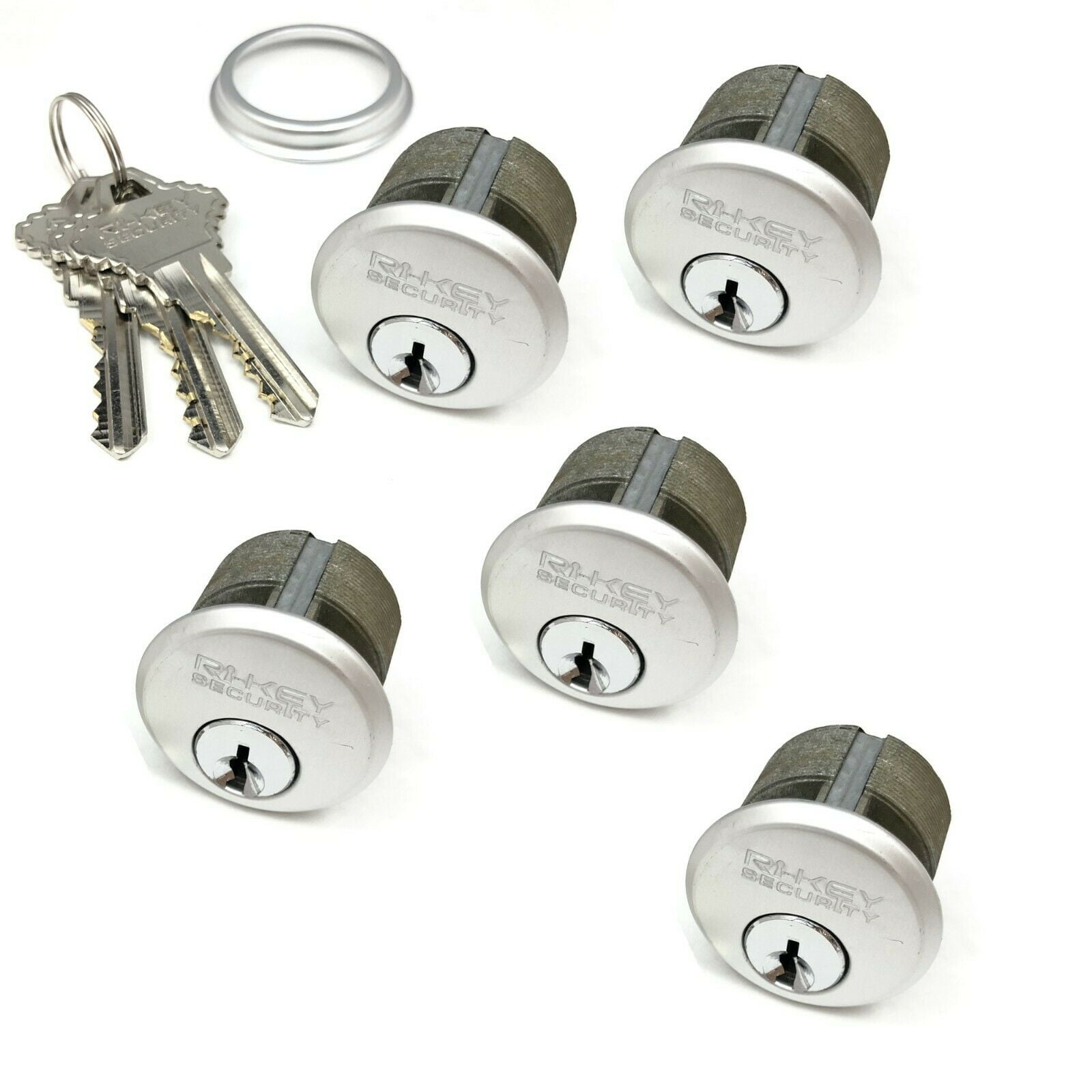 5 New Mortise Lock Cylinders 1" for Store Front Door Adams Rite Brass ...