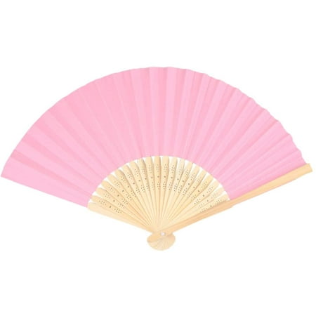 HTCM 5pcs Plain Folding Fan Handheld Paper Fan Blank Paper Fans Kids ...