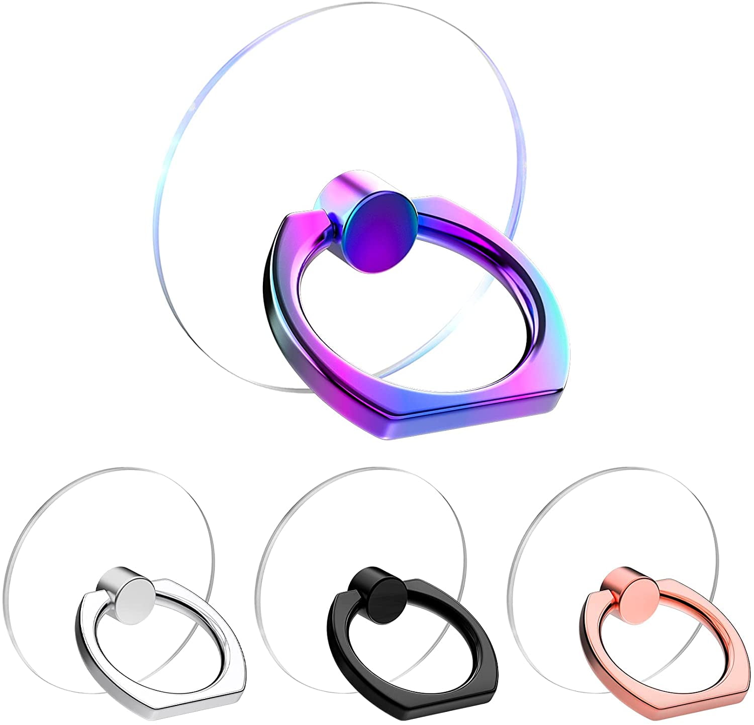 Vesmatity Colorful Cell Phone Ring Holder Stand 4 Pack Transparent ...