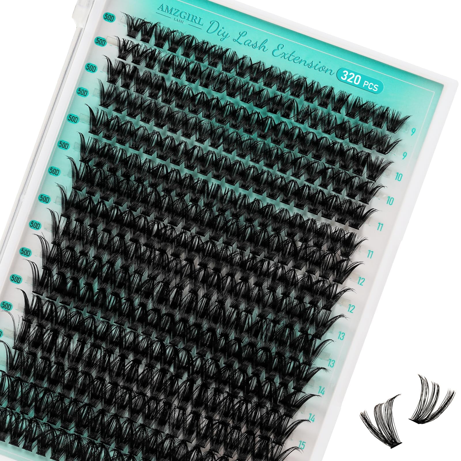 Grupos de extensiones de pestañas, 320 unidades, 50D, con aspecto ...