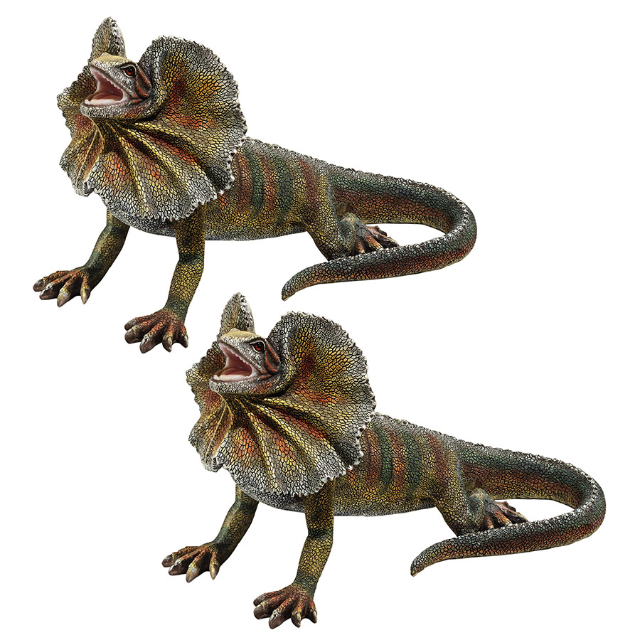 Design Toscano Frill-Necked Lizard Statue - Set of 2 - Walmart.com