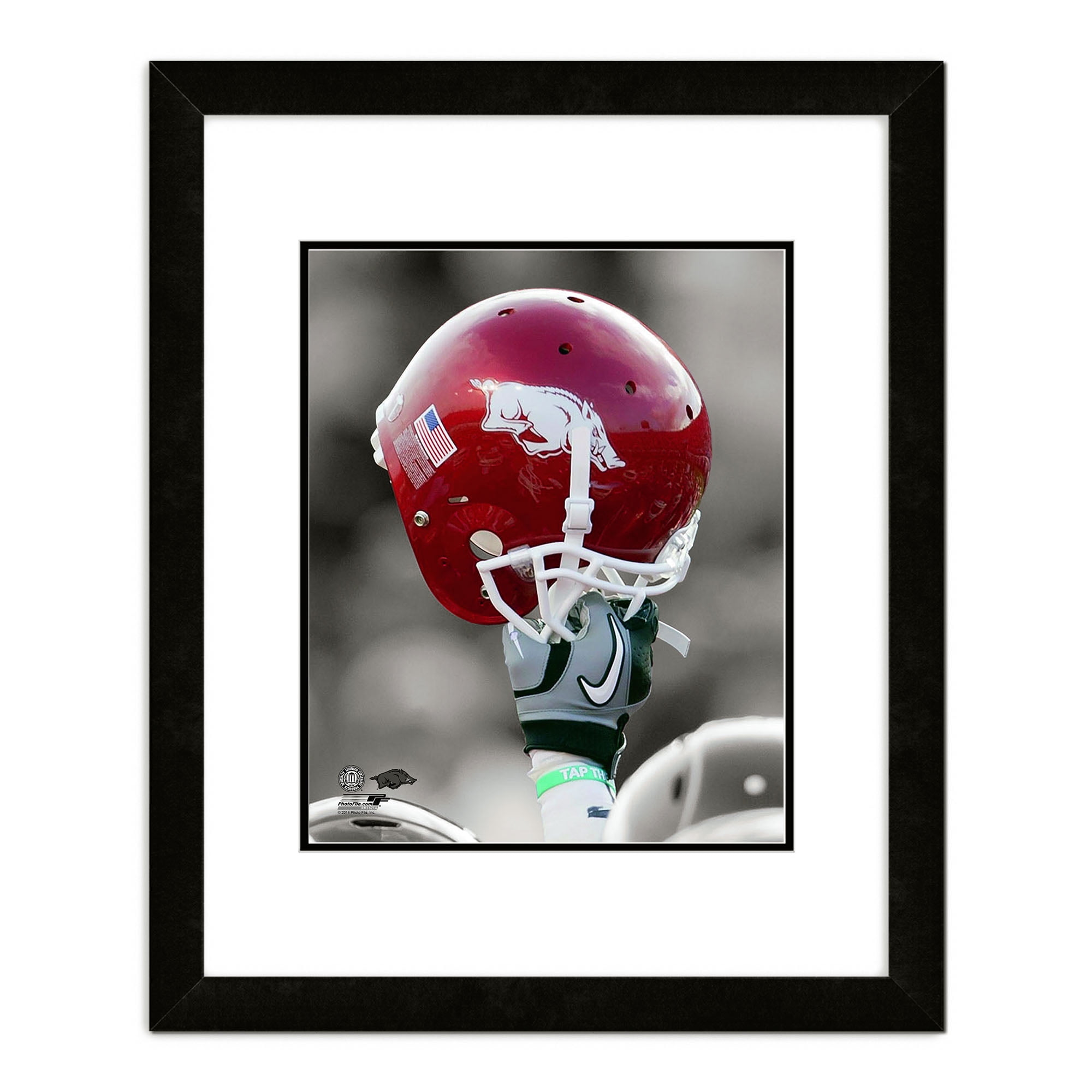 University of Arkansas Razorbacks Helmet Spotlight 18"x22" Matted and ...