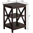 3 Tier Sofa Side End Table with Shelf, Wooden X-Design Chair Side Table ...