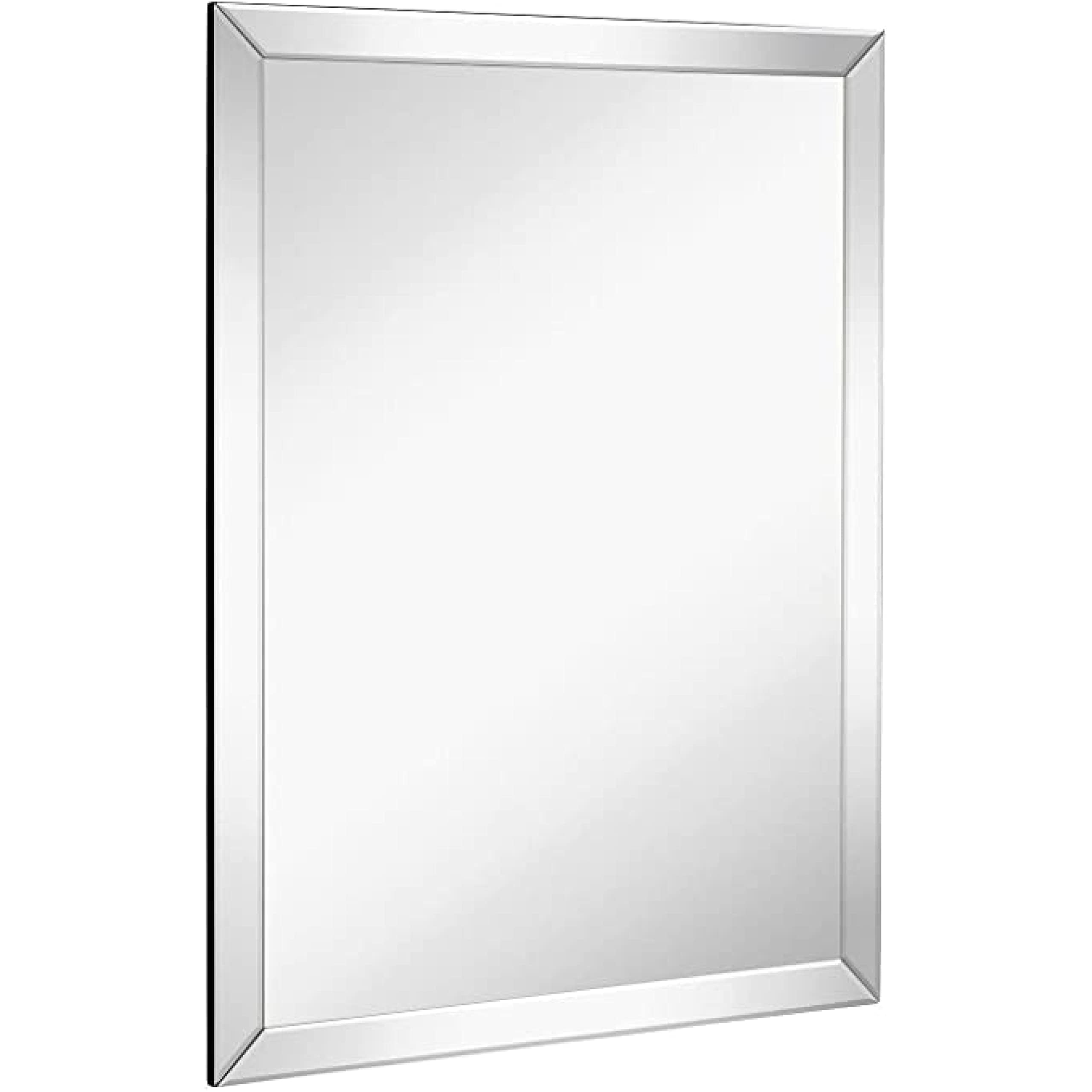Hamilton Hills - Large Silver Rectangular Flat Framed Wall Mirror 30" x ...