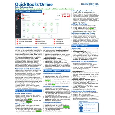 Learn QuickBooks Desktop Pro 2020 Quick Reference Training Card - Laminated Tutorial Guide Cheat ...
