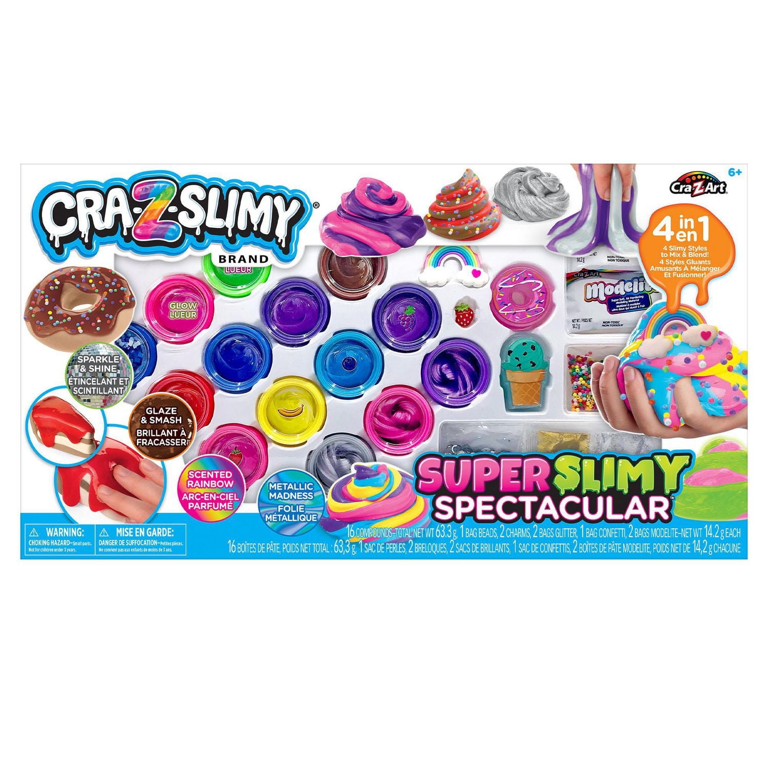 Cra-Z-Slimy 4 in 1 Super Slimy Spectacular, Scented Slime for Kids ...