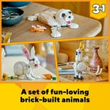 LEGO Creator 3 in 1 White Rabbit Animal Toy Set, STEM Toy for Kids 8 ...