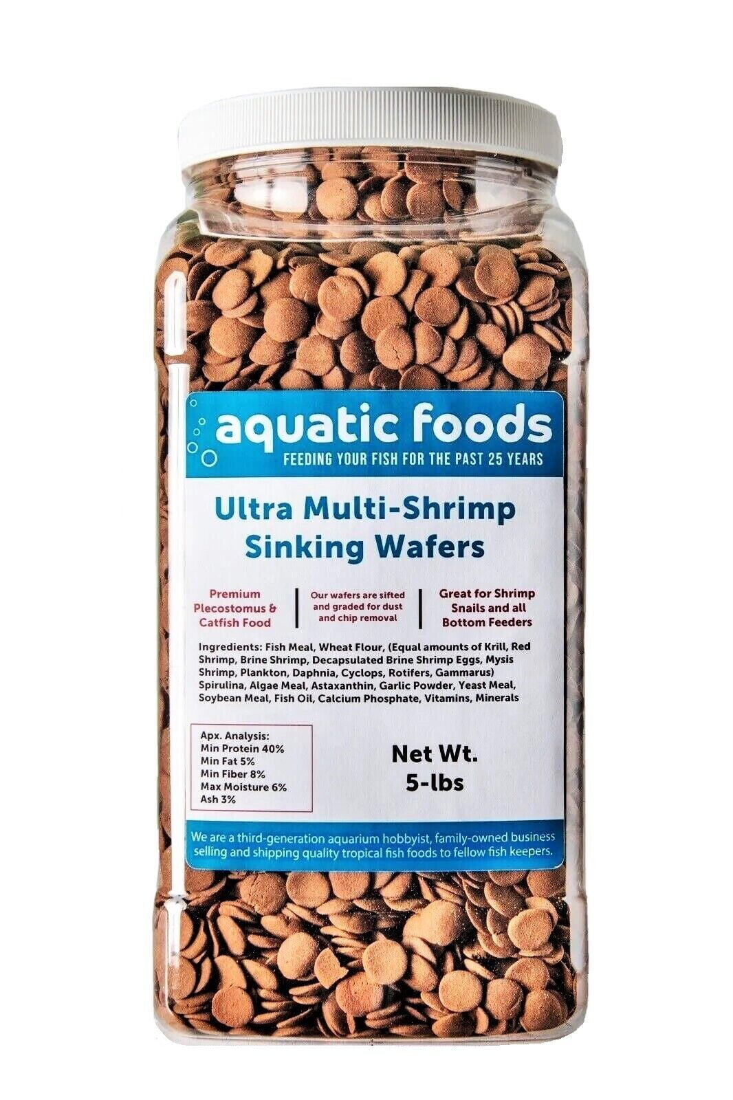 Ultra Multi-Shrimp 1/2" Small Sinking Wafers for Bottom Fish, Shrimp ...