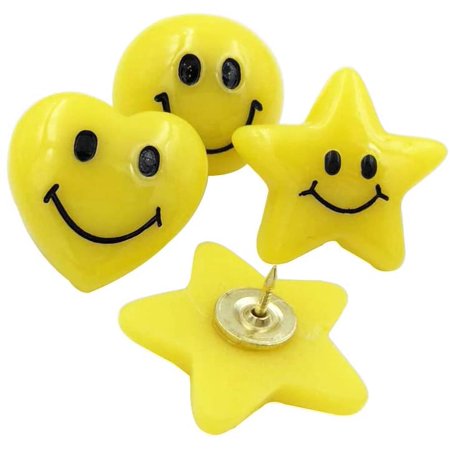12 Pack Decorative Thumbtacks Reative Smiling Face Shape Pushpins ...