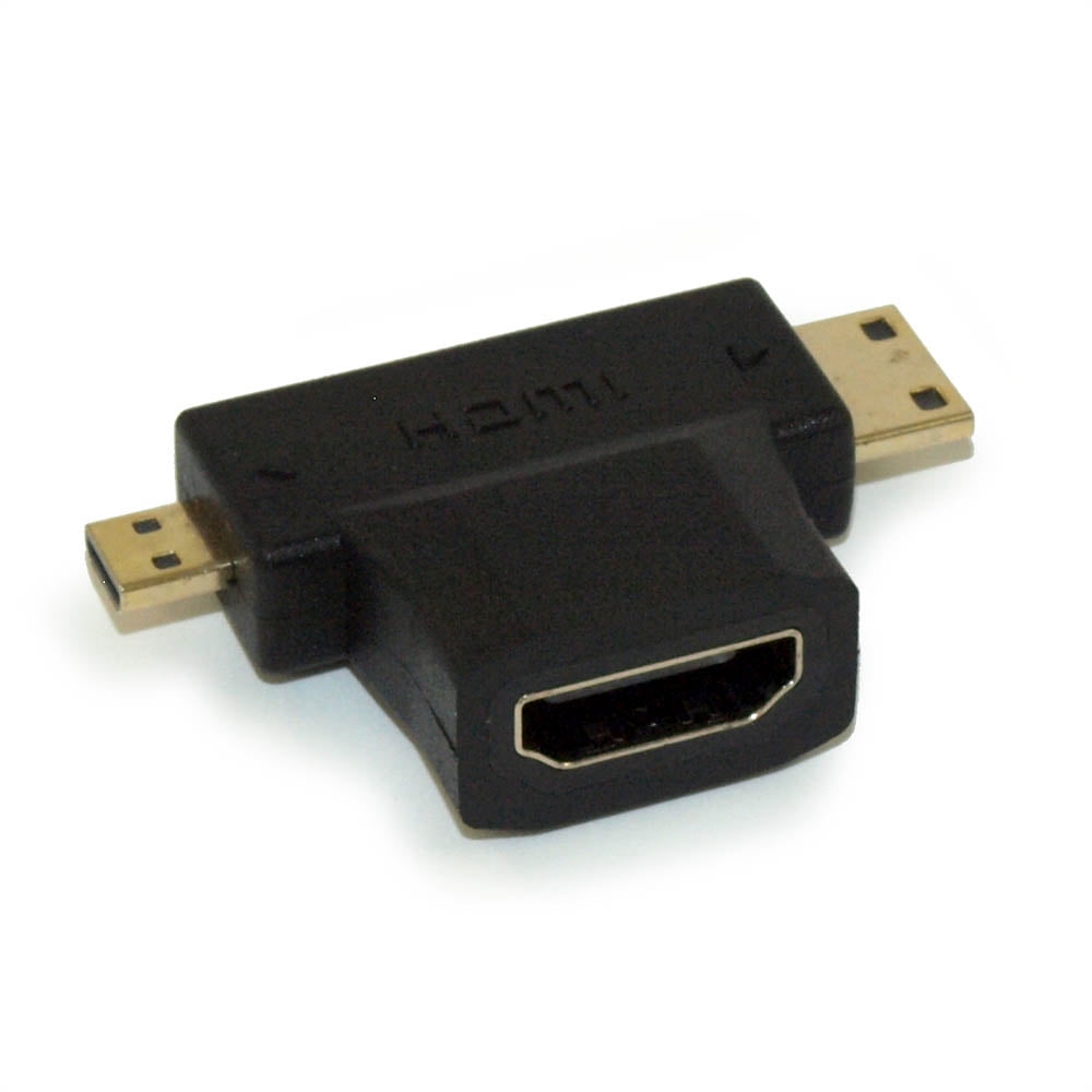 HDMI Female to Micro and Mini HDMI Male Dual Adapter - Walmart.com ...