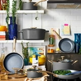 Beautiful 10 PC Cookware Set, Grey Smoke by Drew Barrymore - Walmart.com