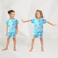 Cartoon Shark Star Pattern Summer Pajama Set Soft Cotton Short Sleeve ...