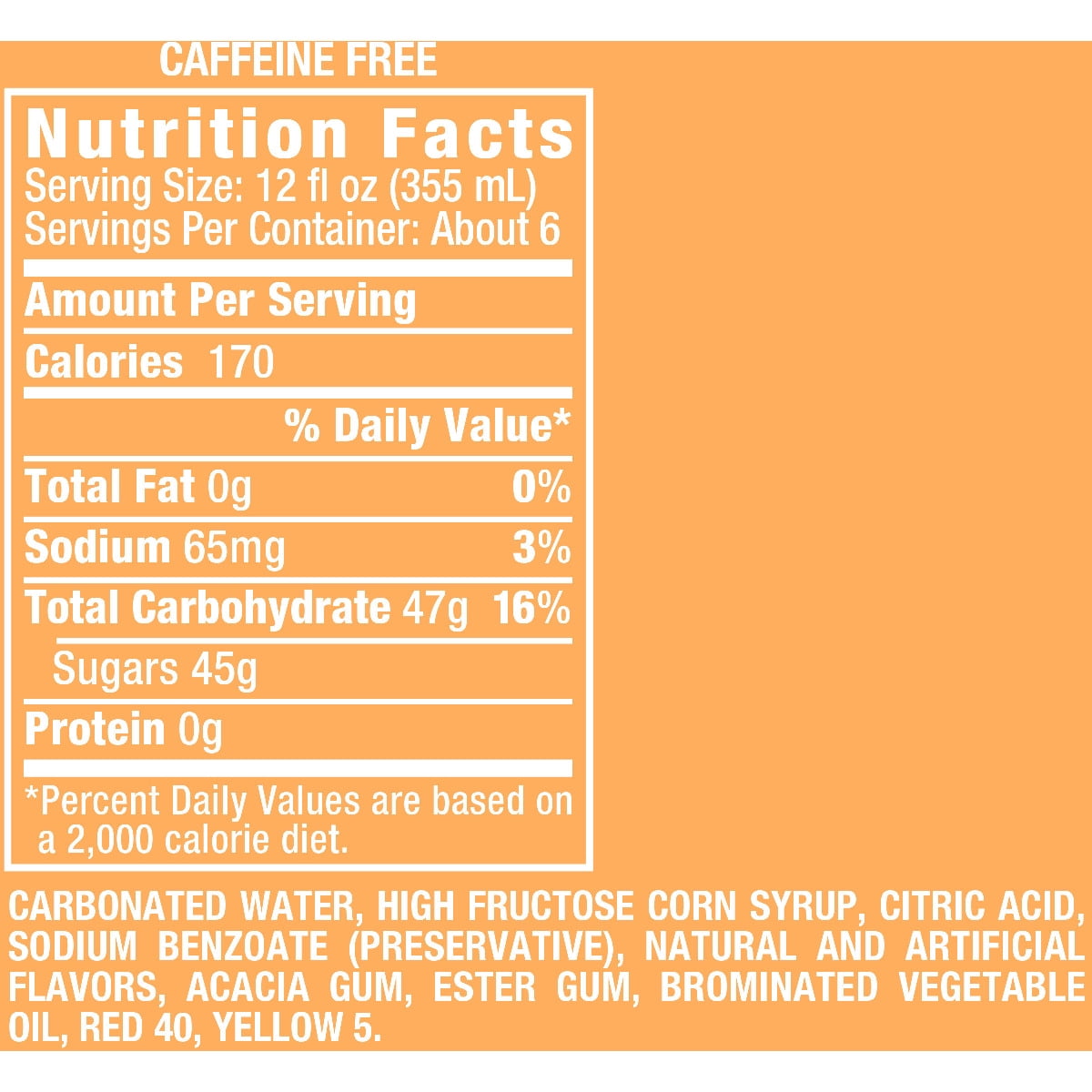 Sunkist Orange Juice Nutrition Facts | Besto Blog