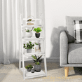 Fionafurn Foldable Wooden 4-Tier Ladder Shelf, Sturdy Shelving Unit for ...