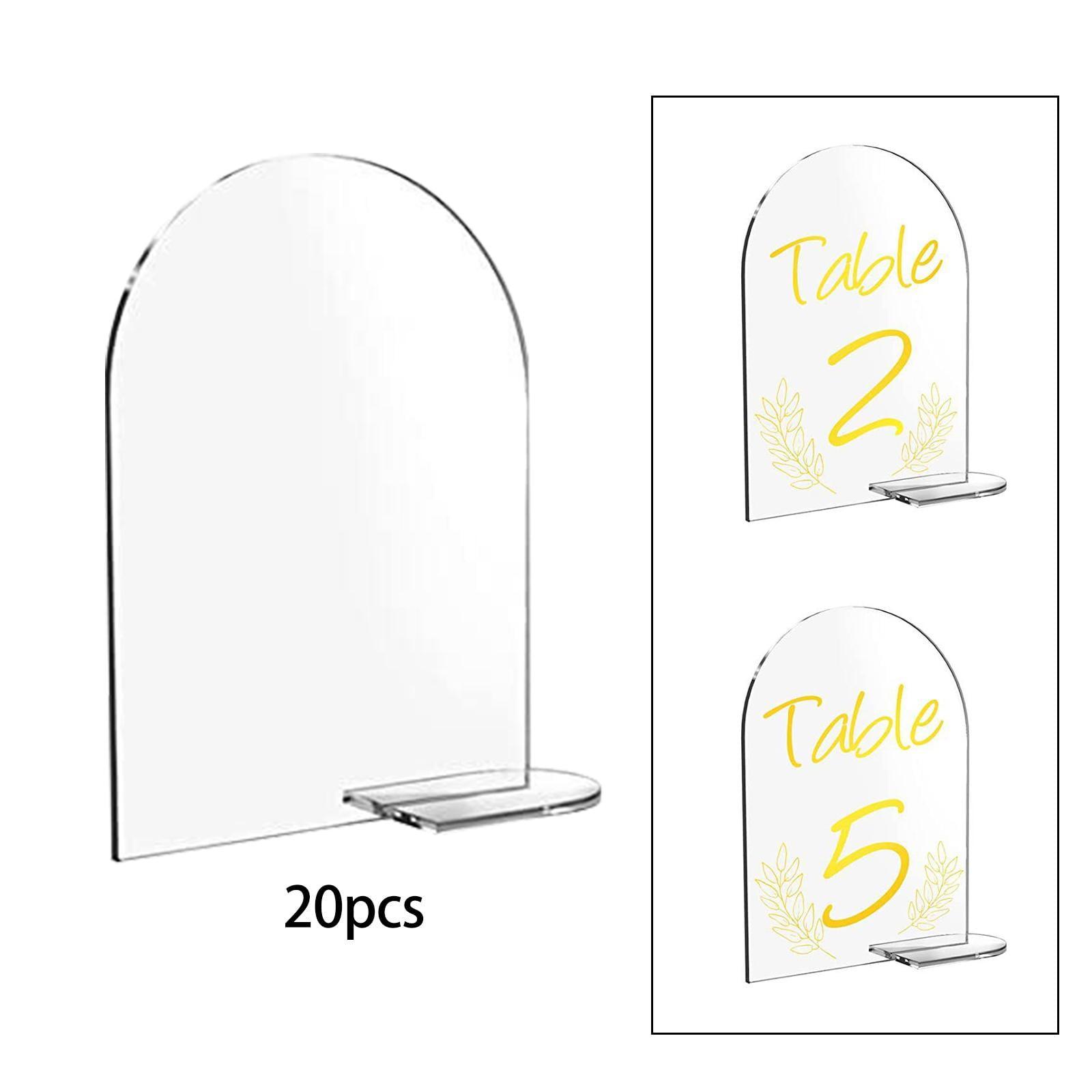 Blank Plate Acrylic Signs Holder Stand Guest Name Tag Table Numbers ...