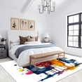 Abstract Art Area Rugs, Colorful Love Letters Pattern Carpet, Washable ...