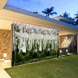 8X6 ft Wedding Floral Garage Door Background White Blue Rose Flower ...