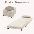 3-in-1 Foldable Ottoman Floor Bed with Waterproof Wood Serving Tray ...