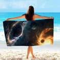 1 oversized space-themed beach towel - Soft microfiber print with ...