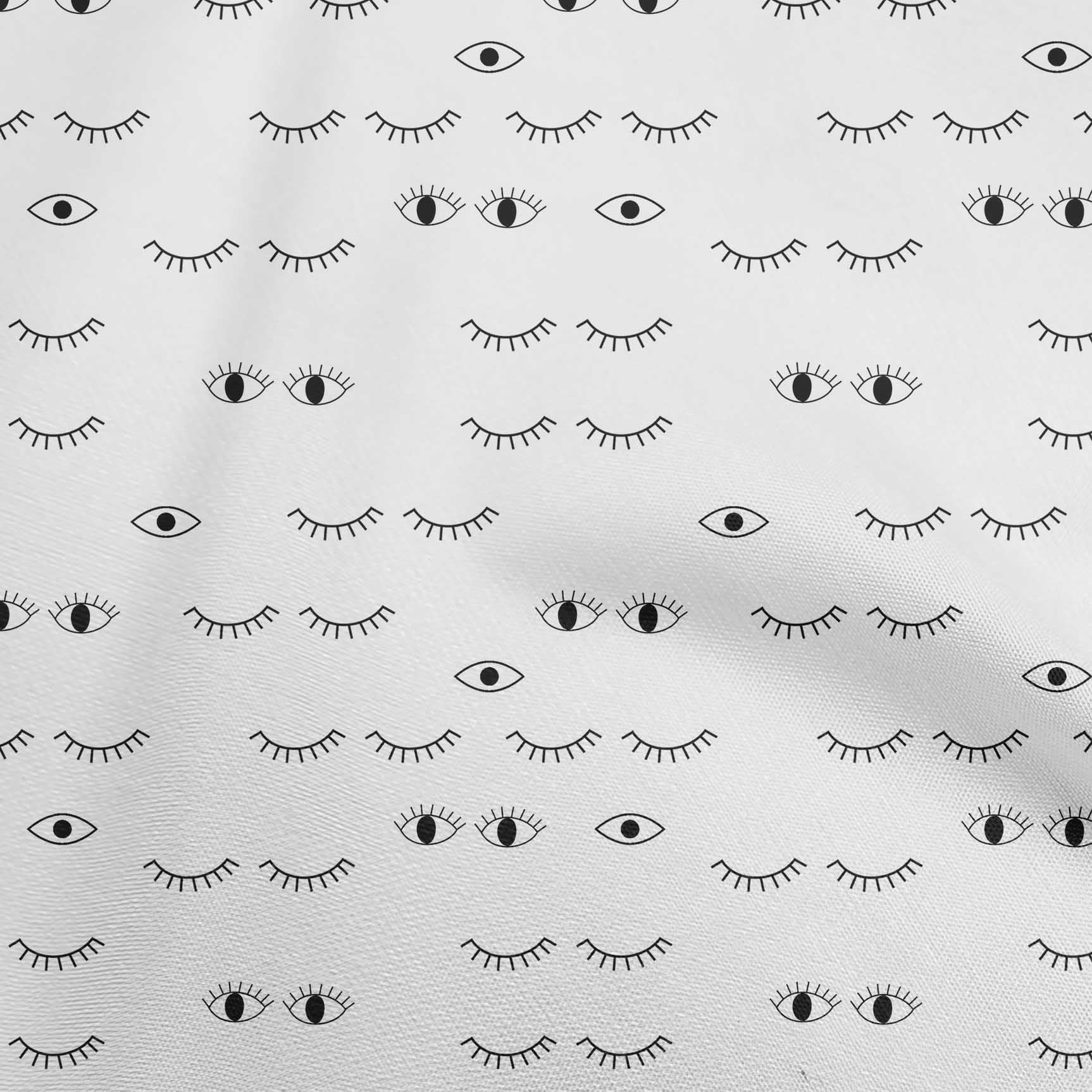 oneOone Cotton Poplin White Fabric Eye Print Diy Clothing Quilting ...