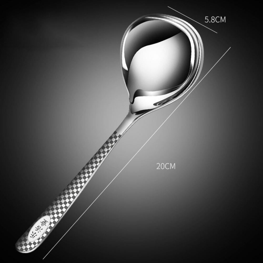 Soup Spoons, Stainless Steel Large Round Spoons, Heavy-Weight Round ...