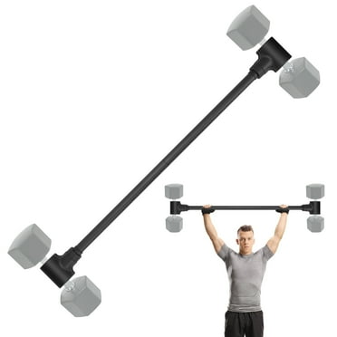 Philosophy Gym Rubber Fixed Barbell, 50 LB Pre-Loaded Weight Straight ...