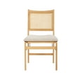 Riviera Rattan Back Folding Chair with Upholstered Seat, Natural ...