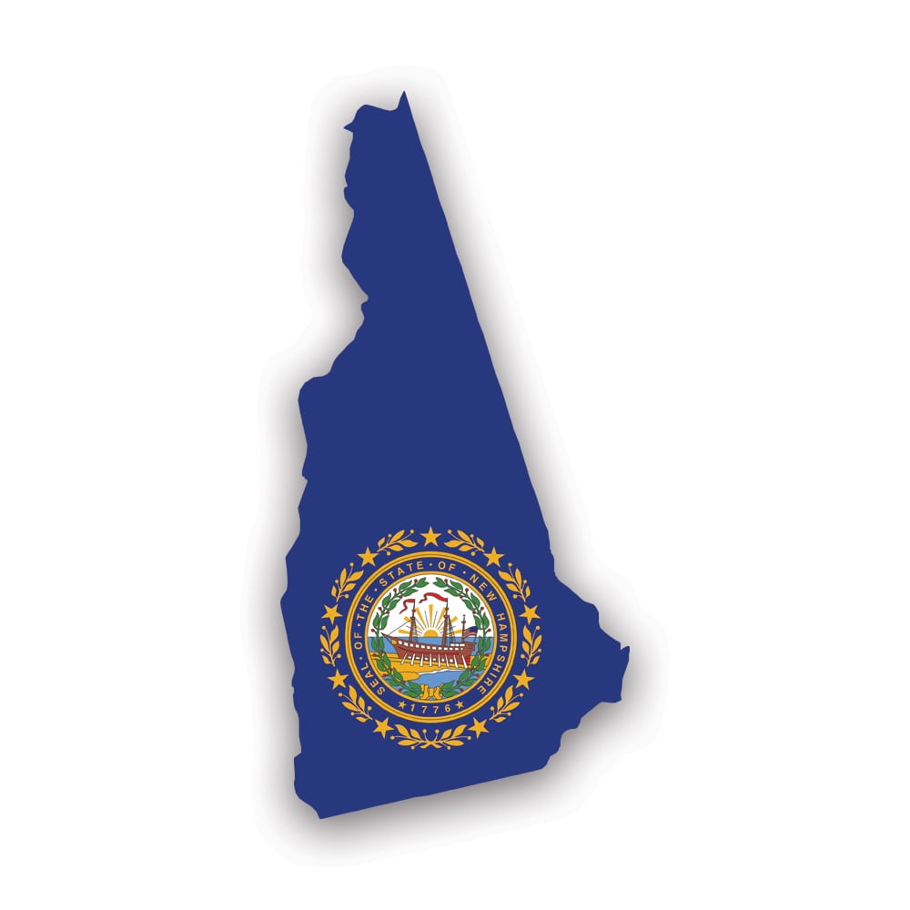 New Hampshire State Shaped Flag Sticker Decal - Self Adhesive Vinyl ...