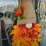 16 Inch Fall Wreath, Front Door Artificial Autumn Leaves, Pumpkin ...