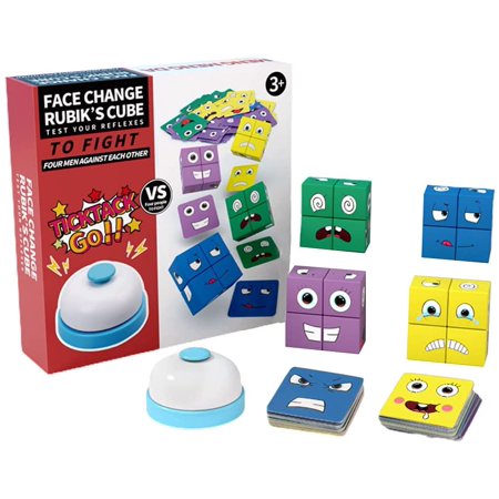 IGUOHAO Wooden Expressions Matching Block Puzzle Face-Changing Magic ...