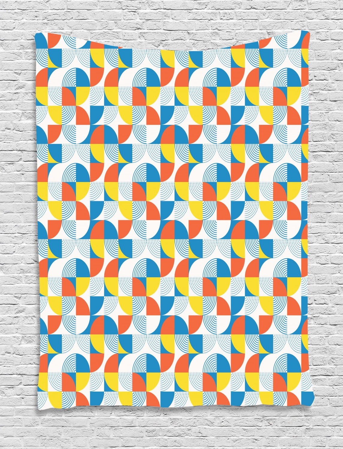 Geometric Tapestry, Bauhaus Inspired Intersected Circular Shapes of ...