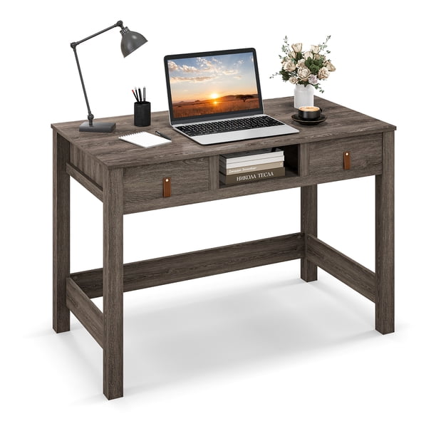 Costway Mid Century Computer Desk Home Office Study Table Laptop ...
