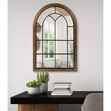 Kate and Laurel Joffrey Farmhouse Arched Mirror, 24 x 36, Rustic Brown ...